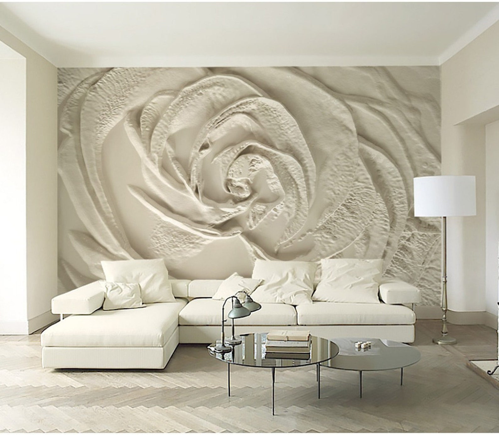 3D Embossed Wall Papers Rose Flower Photo Wallpaper Mural Home | Etsy
