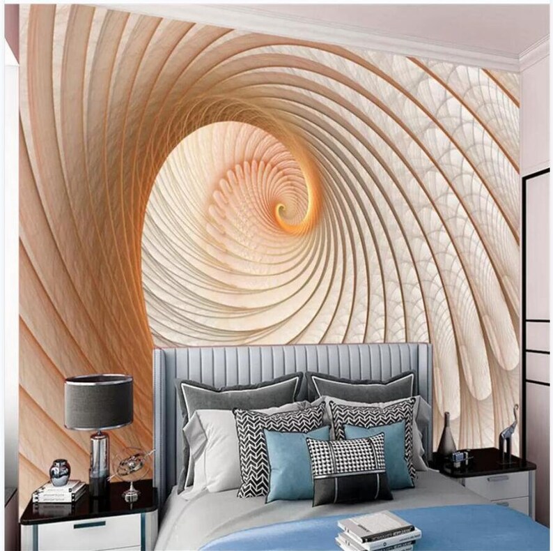 3D Geometric Art Spiral Texture Wallpaper Wall Mural Wall - Etsy