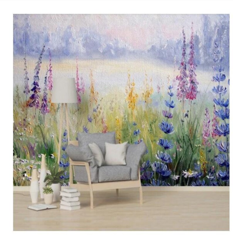 Fresh Flower Pastoral Floral Small Flowers Wallpaper Wall - Etsy