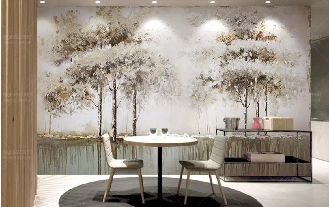 Huge Trees Forest Wallpaper Wall Mural Wall Art Wall Decal | Etsy