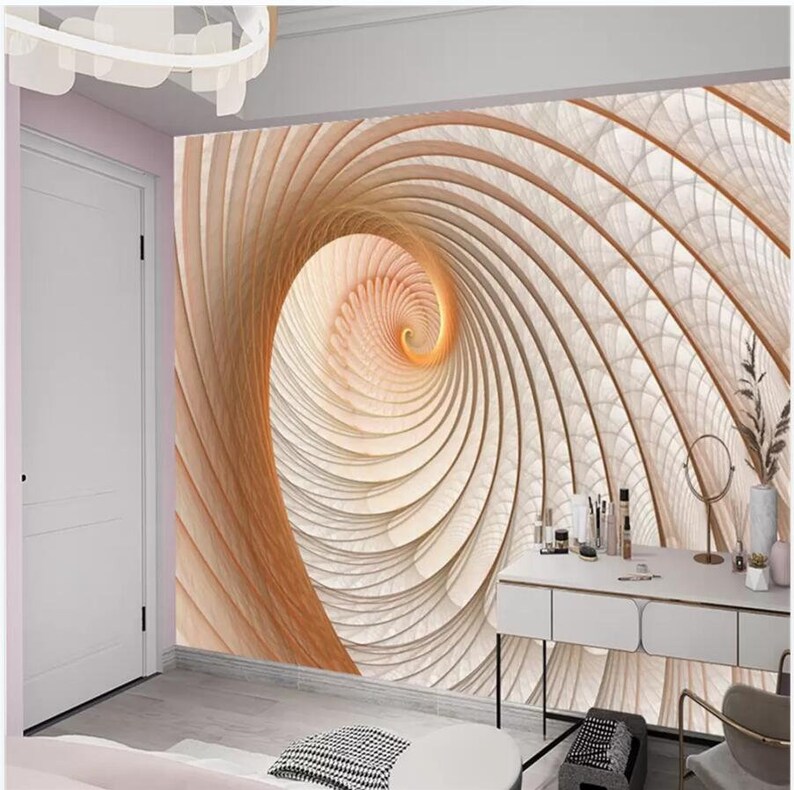 3D Geometric Art Spiral Texture Wallpaper Wall Mural Wall - Etsy
