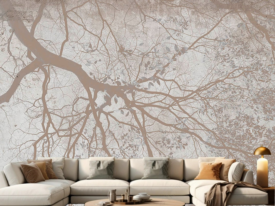 One Large Tree Branch Wallpaper Wall Mural Home Decor for Living Room ...