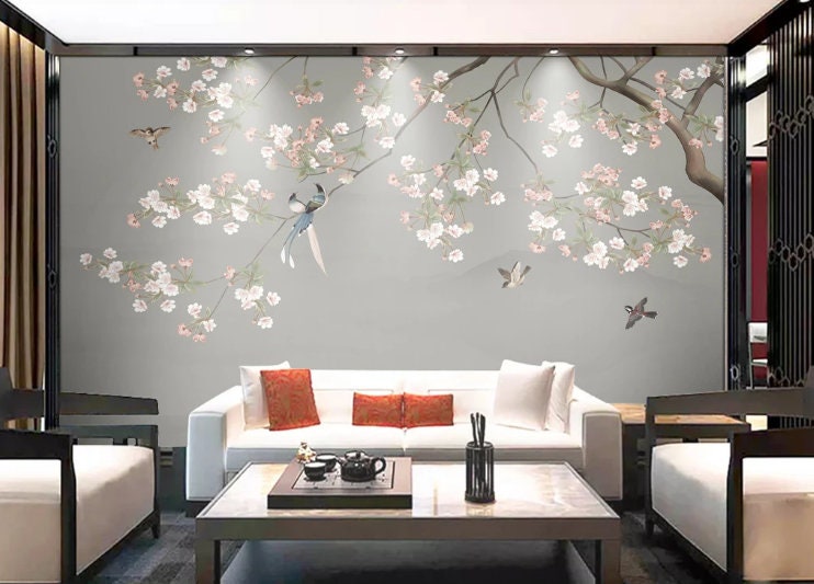 New Chinese Style Haitang Hand-painted Meticulous Ornamental | Etsy