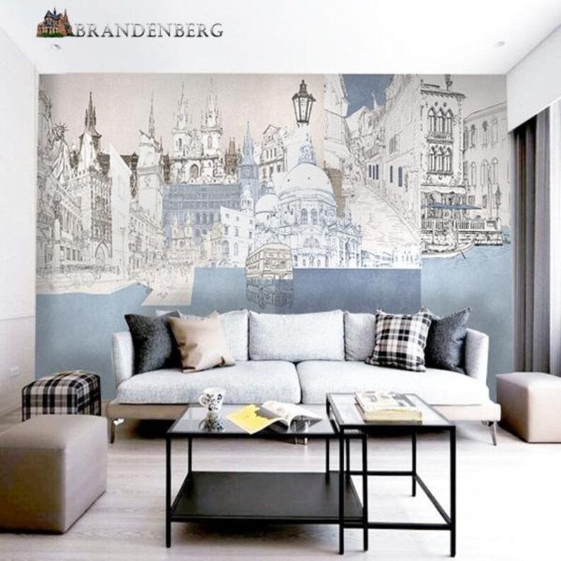 Custom Photo Wallpaper European Classical Art Buildings Retro - Etsy