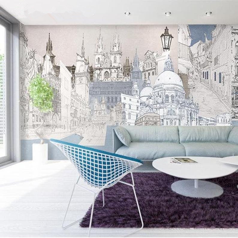 Custom Photo Wallpaper European Classical Art Buildings Retro - Etsy