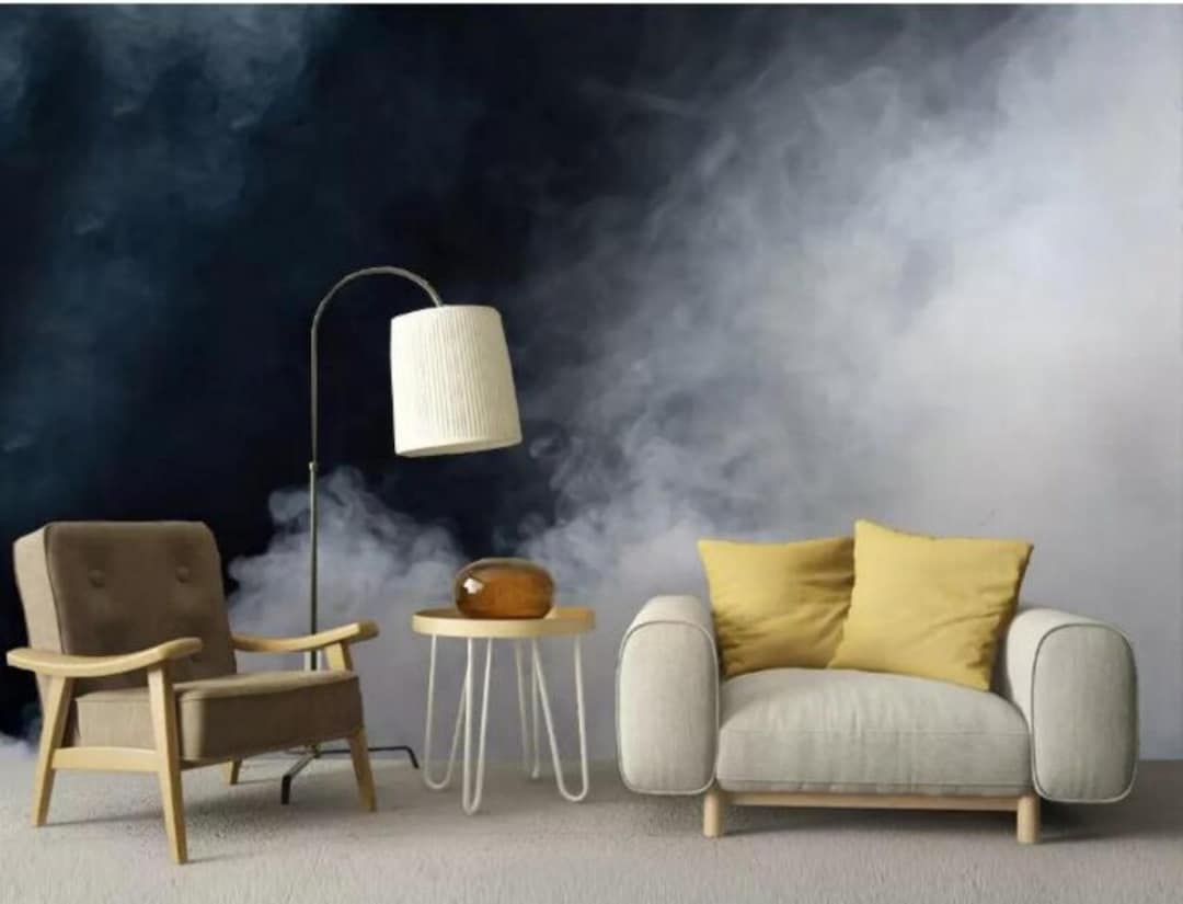 Watercolor Abstract Smog Wallpaper Mural: Creative Cloudy Wall Decor - Etsy