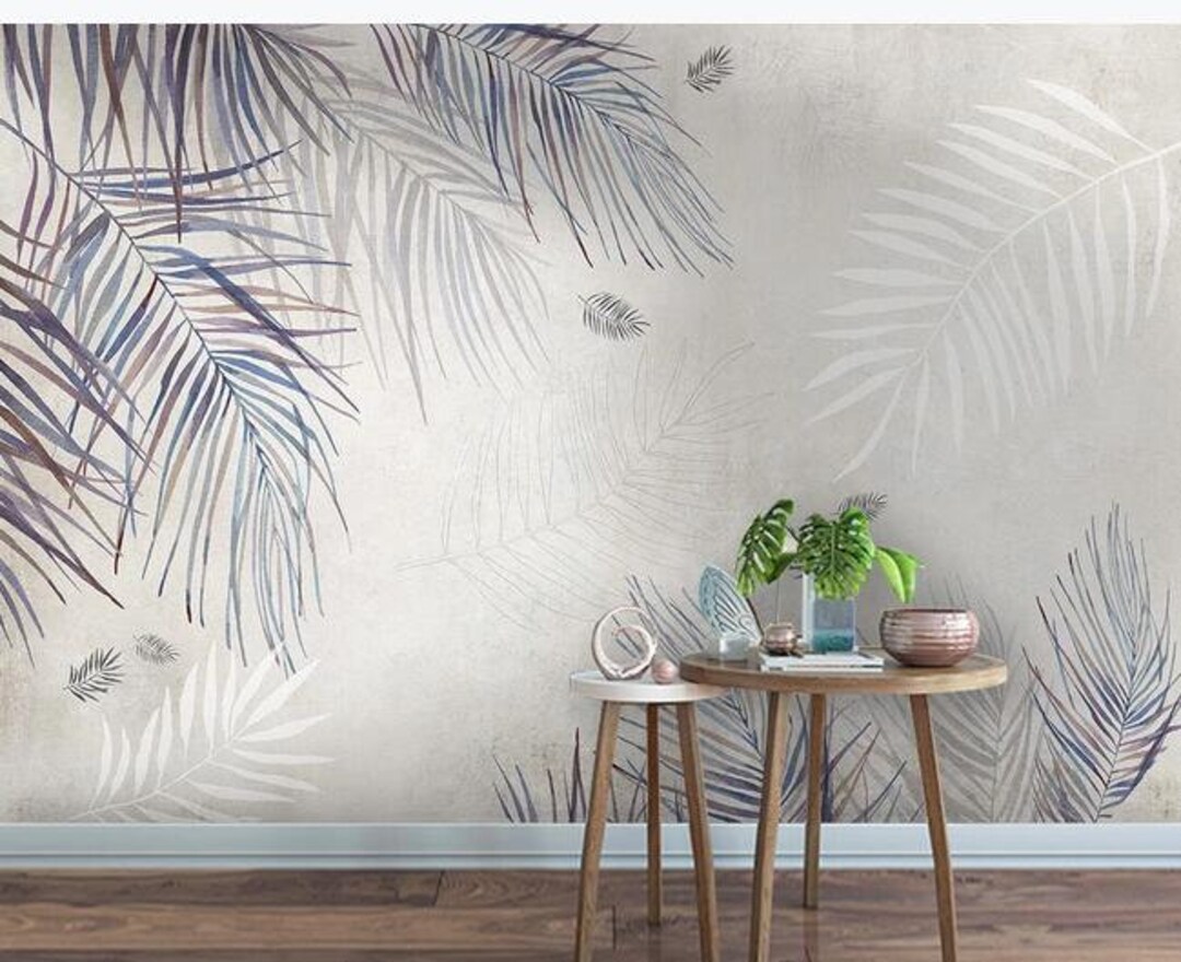 Custom Photo Wall Mural Modern Abstract Art Plant Leaf Bedroom Living ...