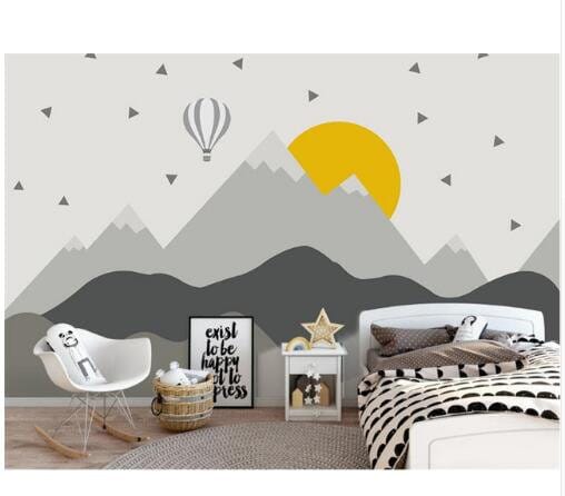 Grey and White Pattern Picture Child Wallpaper Children Wall | Etsy