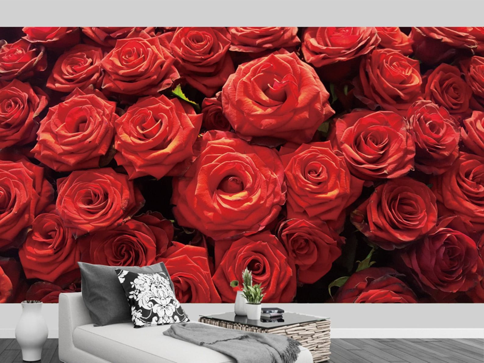 Vintage Red Rose Wallpaper Wall Murals Wall Decals Hand - Etsy