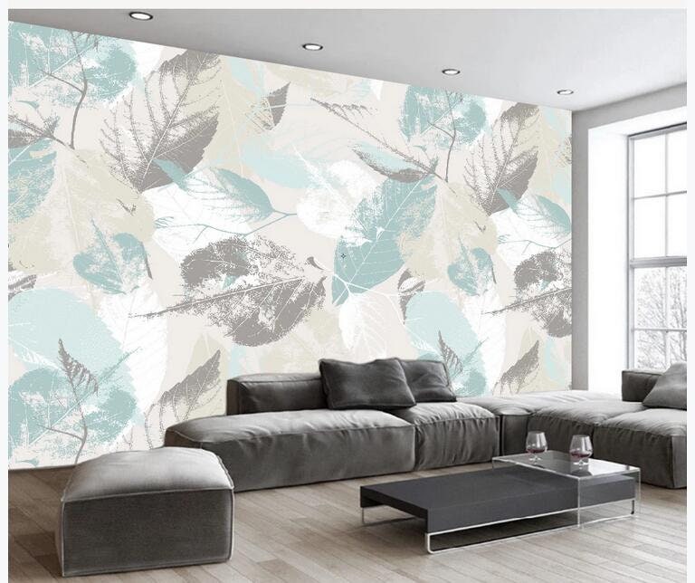 Photo Wallpaper Nordic Modern Leaves Leaf Petals TV Living | Etsy