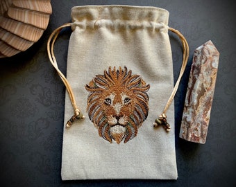 Embroidered Gold Eye Drawstring Bag Handmade Silk Lined | Etsy