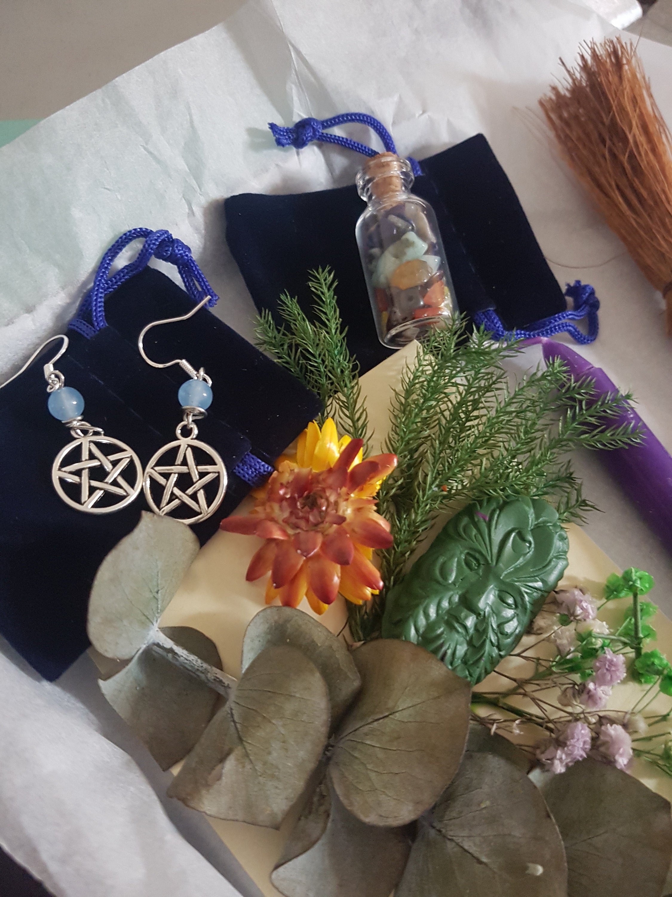Pagan Blessings Gift Box includes mini bouquet blessing card | Etsy