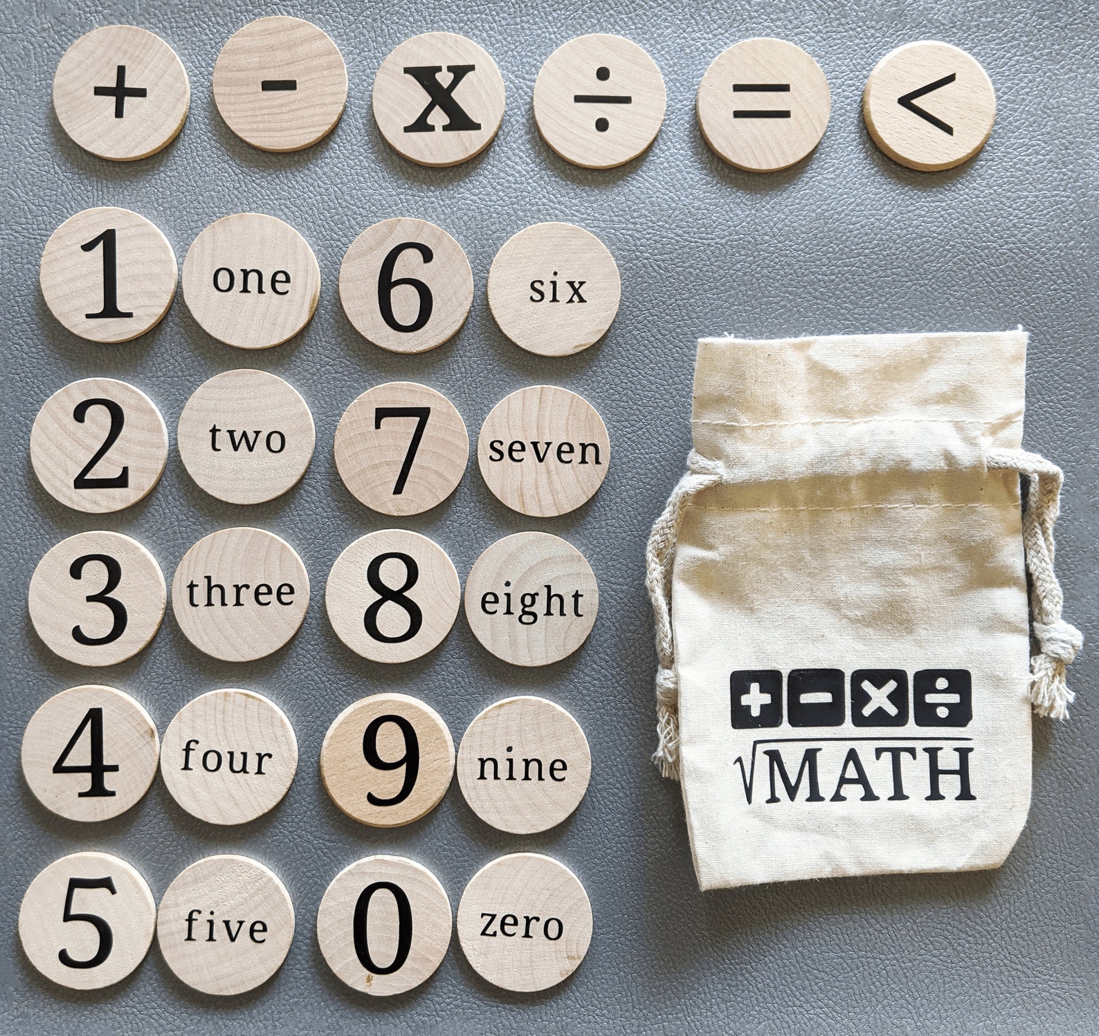 34-piece Wooden Math Game | Educational Toddler Toys | Sensory Travel ...