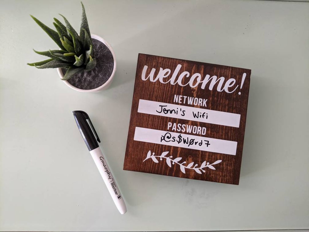 Dry Erase Wooden Wifi Block Marker, Wireless Internet Sign Home Decor ...