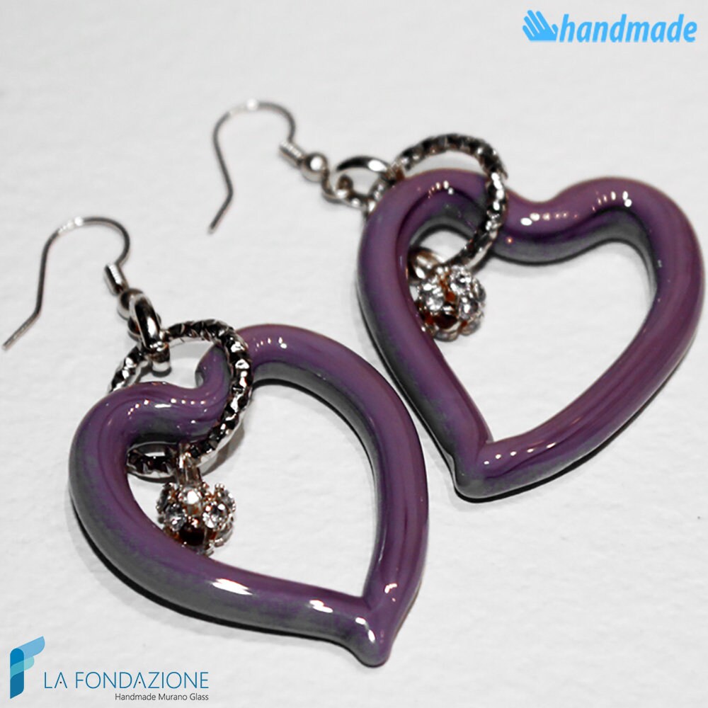 Periwinkle heart earrings with light point and gift box | Etsy