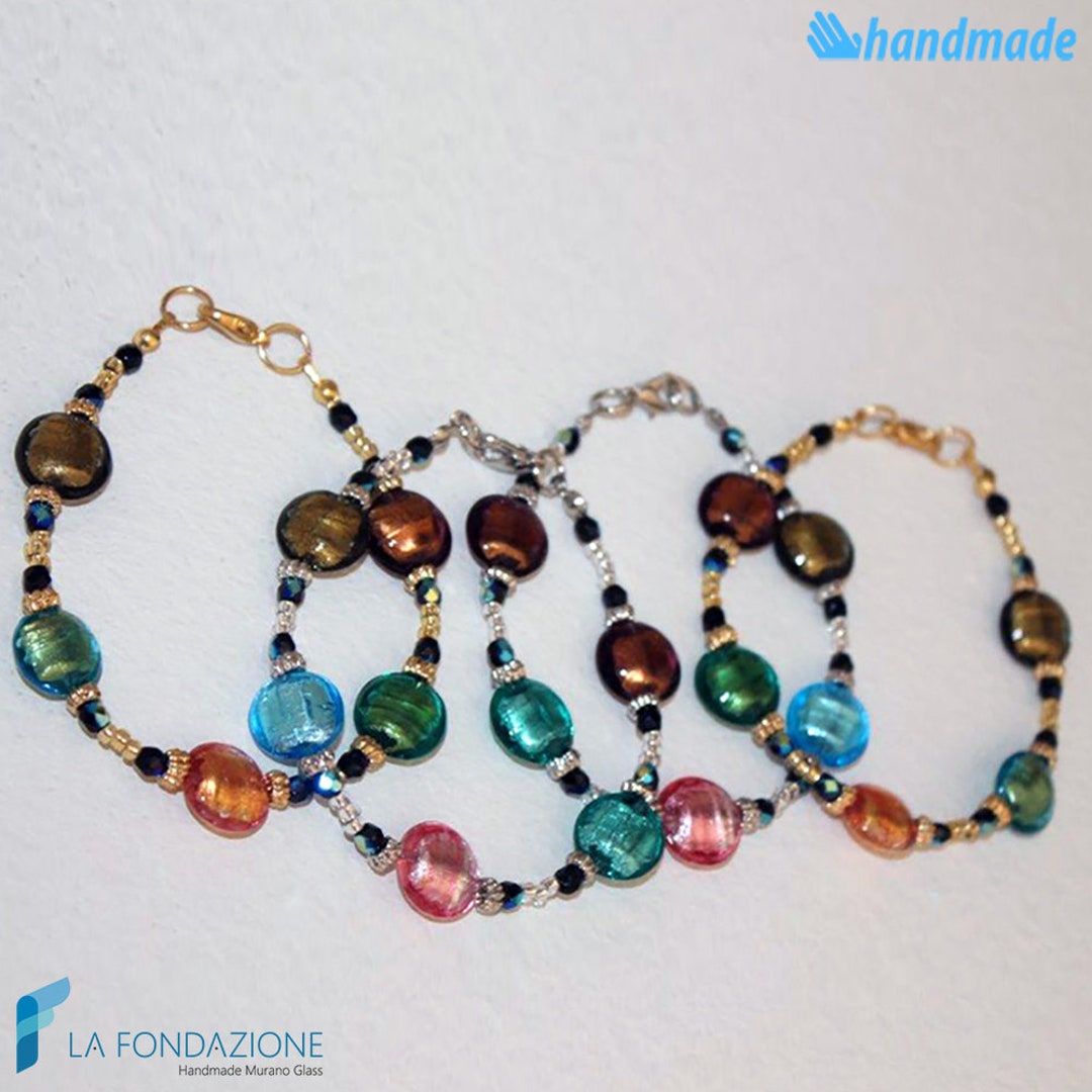 Multi Schissa Glass Bracelet With Gift Box, Jewelry Handmade in ...