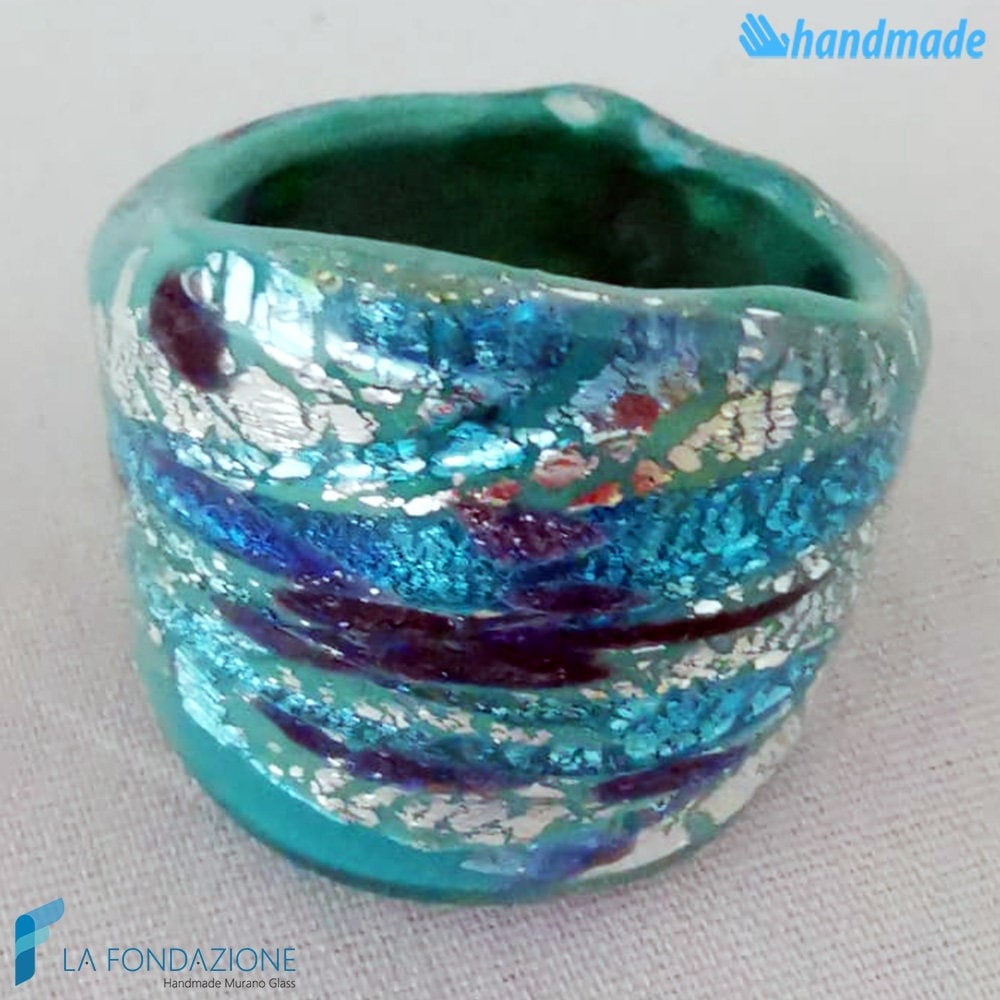 Frozen Band Ring With Aventurine and Gift Box, Jewelry Handmade in ...