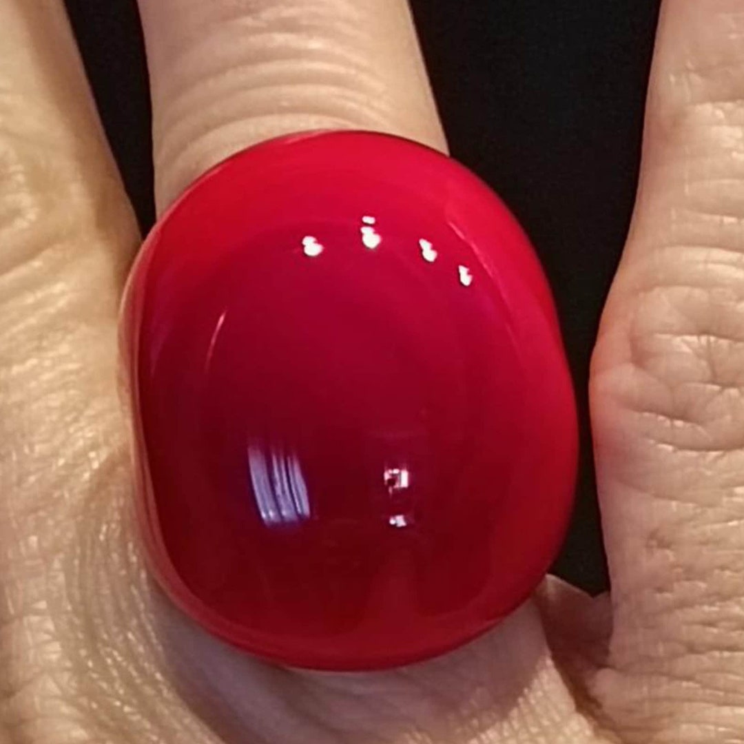 Full Color Red Band Ring With Gift Box, Jewelry Handmade in Venetian ...