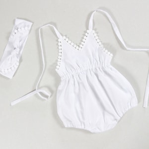 Solid white baby girl clothes baby romper baby girl romper | Etsy