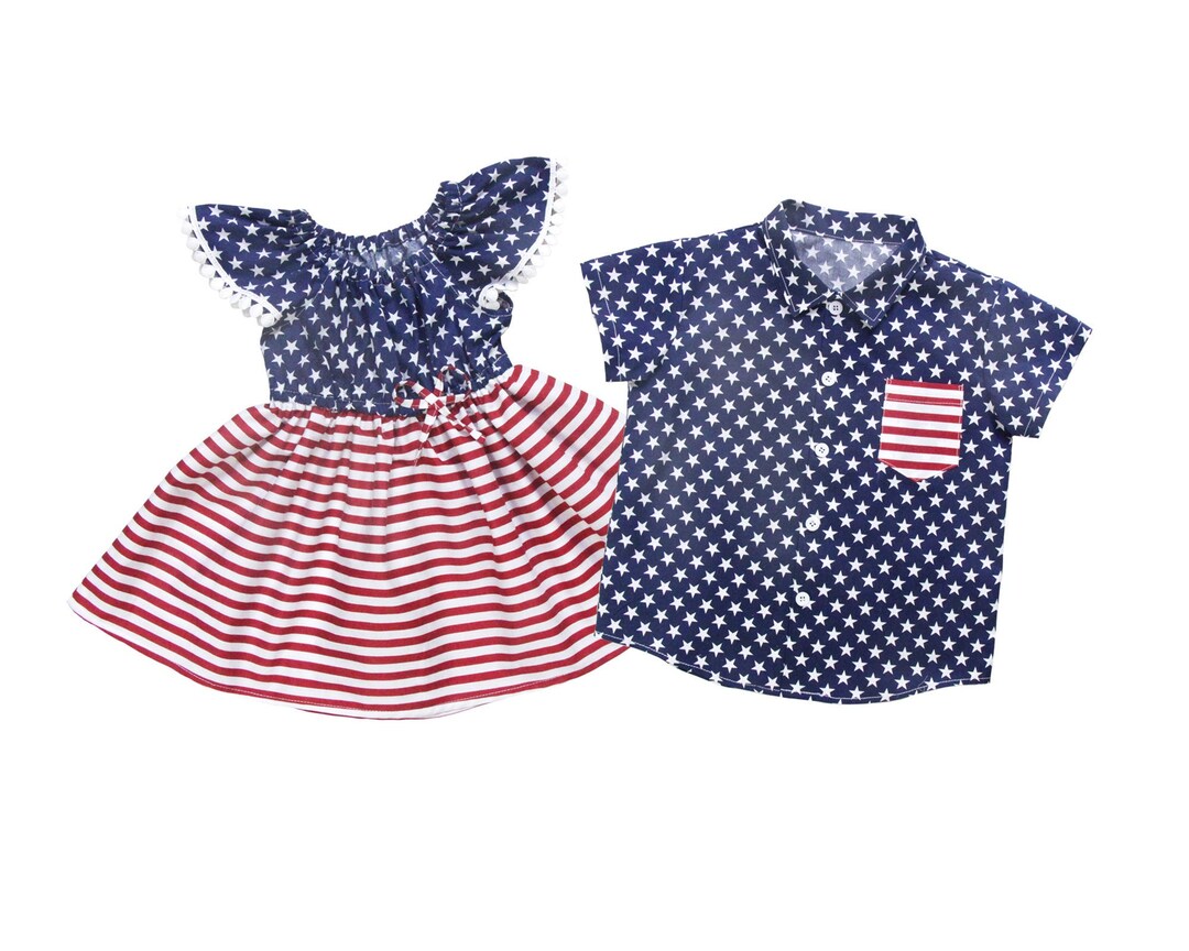 4th of July Brother Sister Matching Outfits Sibling Outfits Baby Romper ...