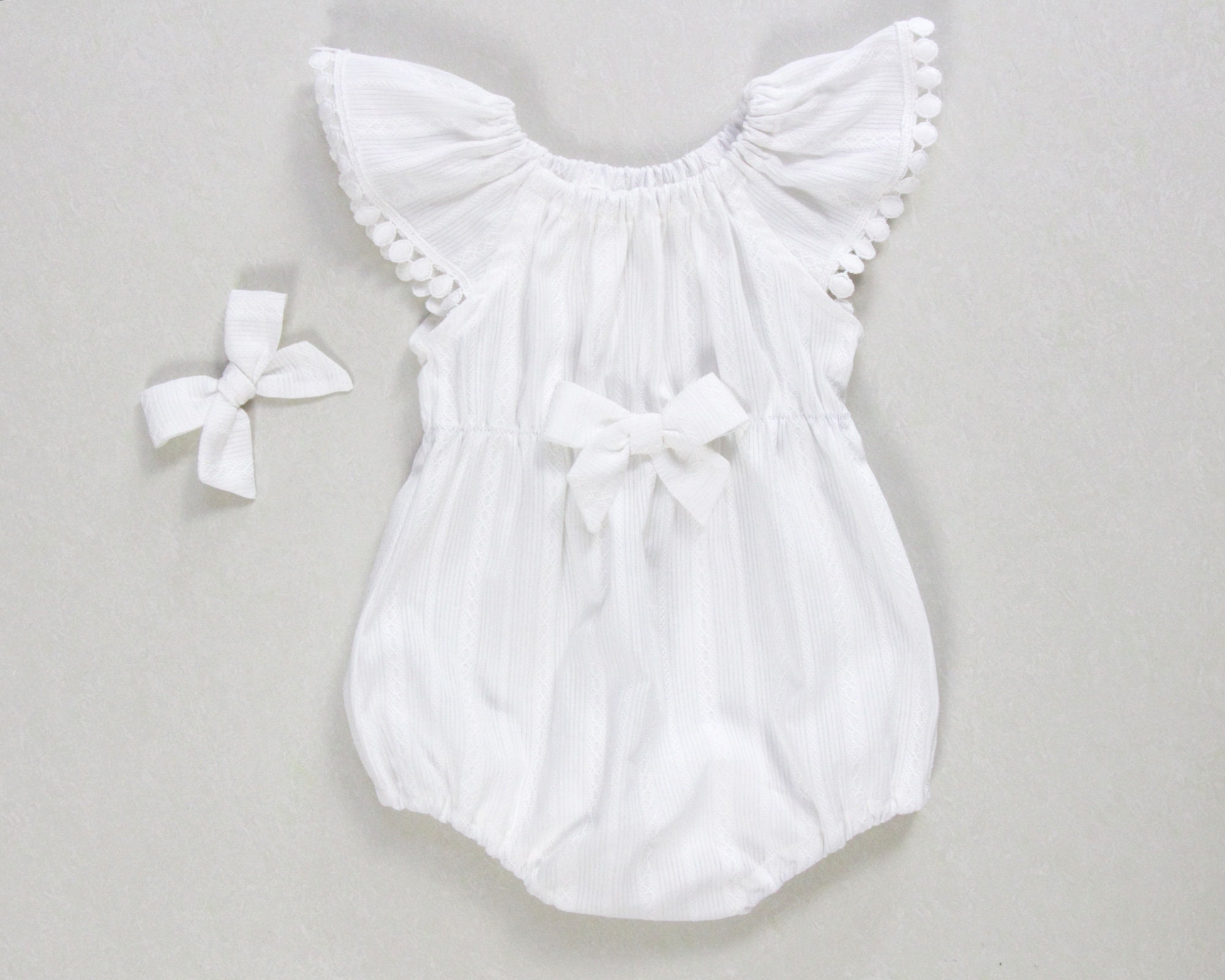 Natural/off White Baby Girl Clothes Ivory Baby Romper Baby - Etsy