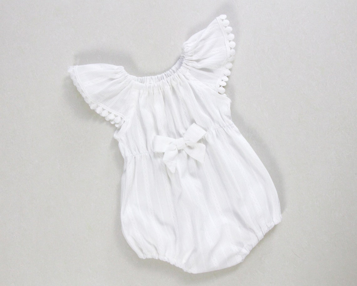 Natural/off White Baby Girl Clothes Ivory Baby Romper Baby - Etsy