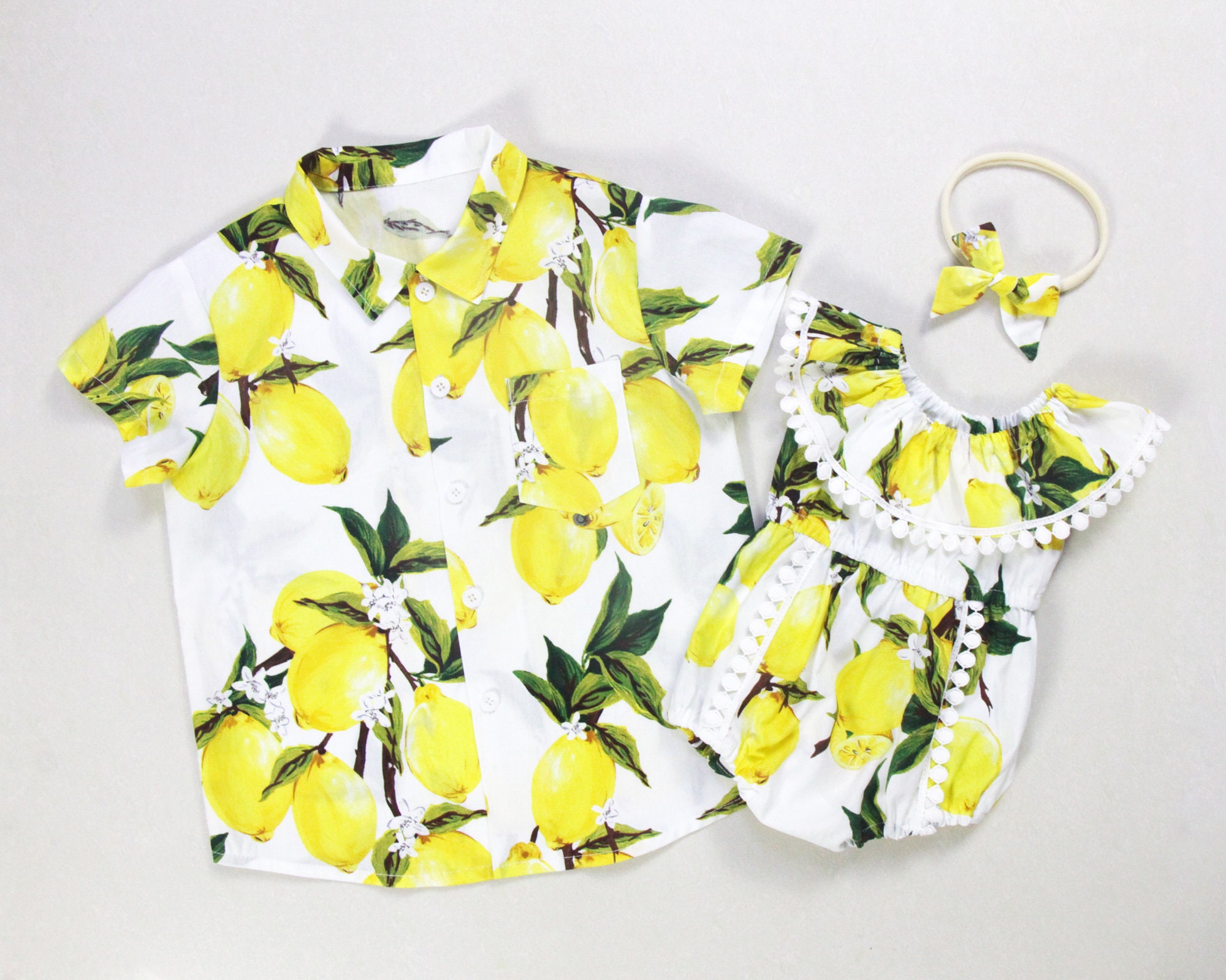 Lemon Brother Sister Matching Outfits Yellow Big Brother | Etsy