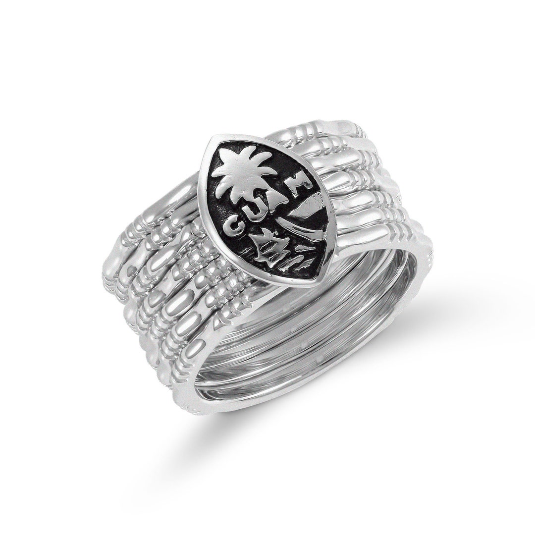 Sterling Silver 7-day Bamboo Guam Seal Ring - Etsy