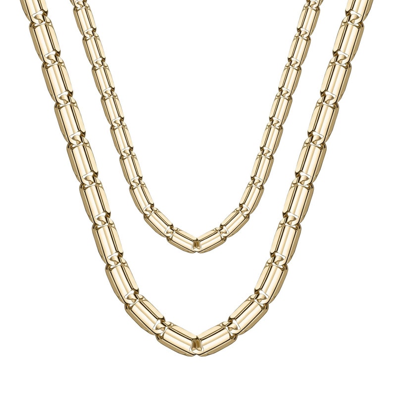 Solid 14K Italian Bamboo Baht Chain BT-4 & BT-5 - Etsy