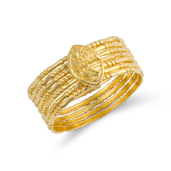 Solid 14K 7-day Guam Seal Bamboo Ring - Etsy