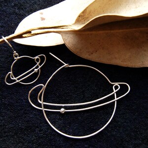 Celestial Planet Hoop Earring,big Wire Saturn Earring,space Jewelry ...