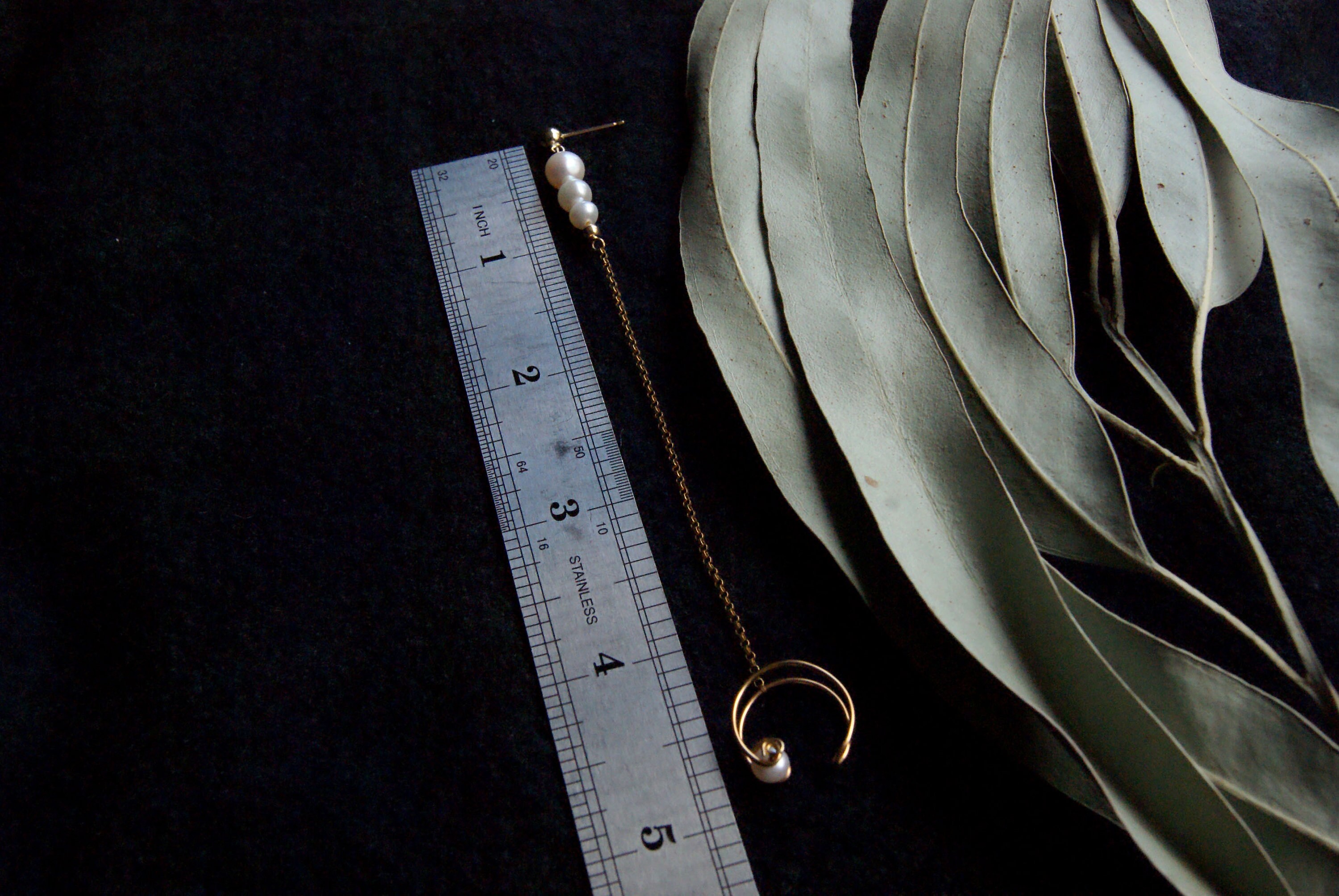 Pearl Ear Cuff Chain Earrings,dainty Cuff, Long Chain Threader Earring ...