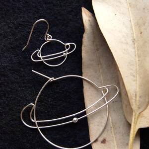 Celestial Planet Hoop Earring,big Wire Saturn Earring,space Jewelry ...