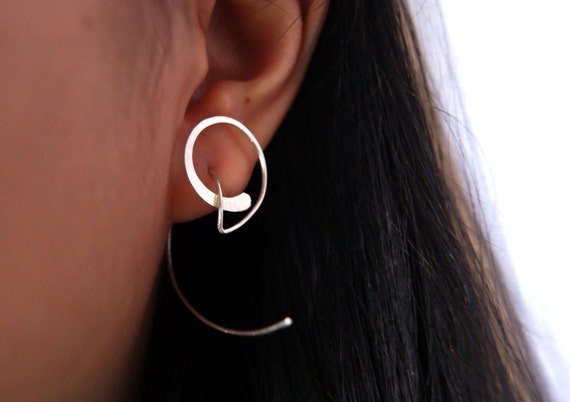 Spiral Wire Ear Hoophammered Hammerbig Delicate Jackart | Etsy