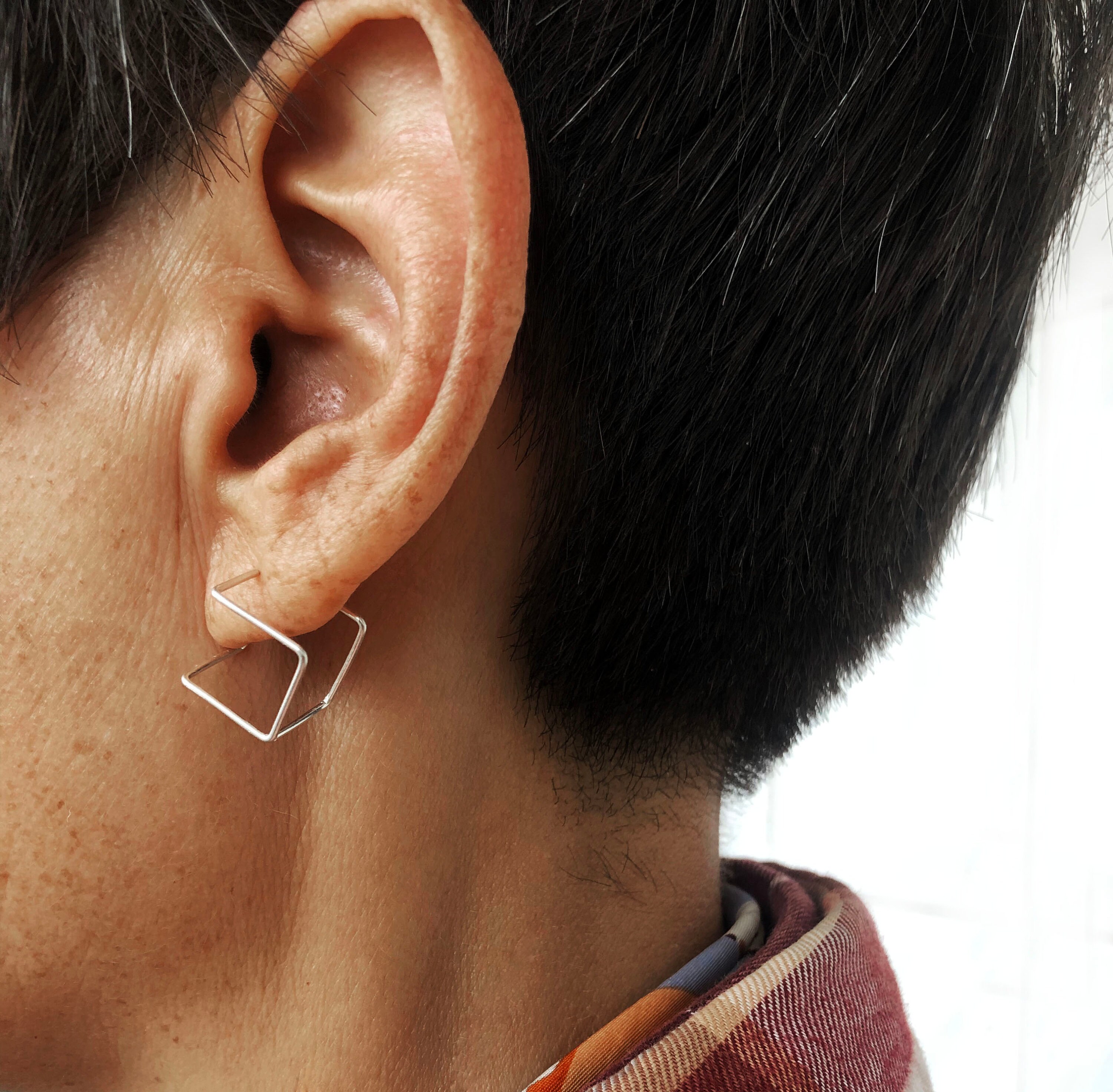 Cube Piercing,daith Earring,geometric Square Cartilage,threader Funky ...