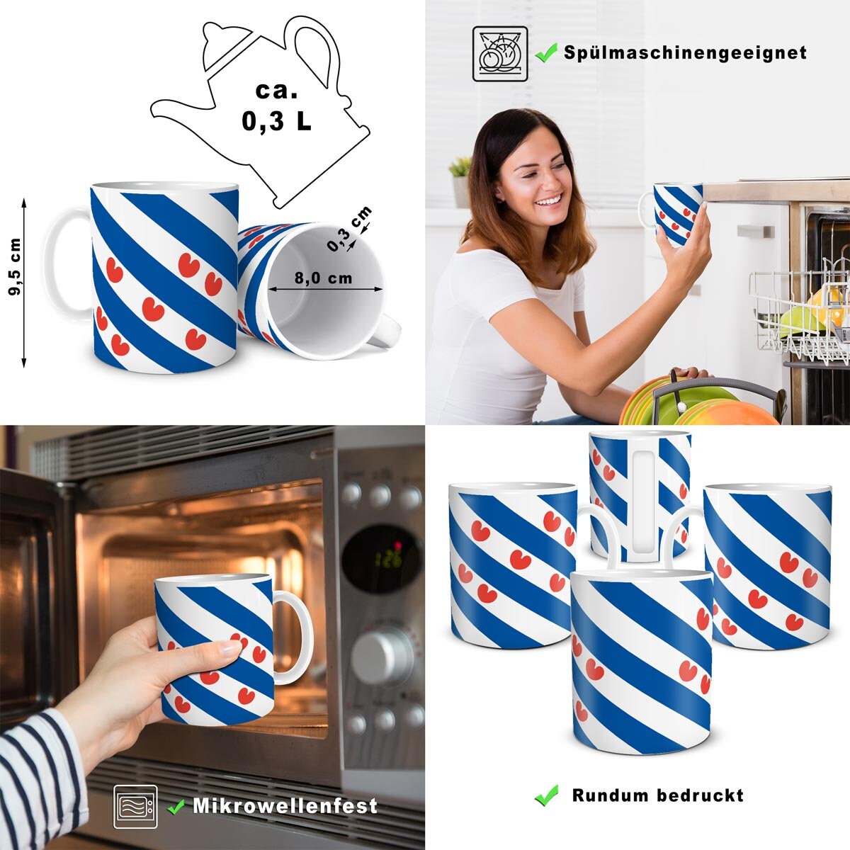 Mug Flag Friesland Country Flags Gift Mugs Travel Souvenir Fryslan for ...