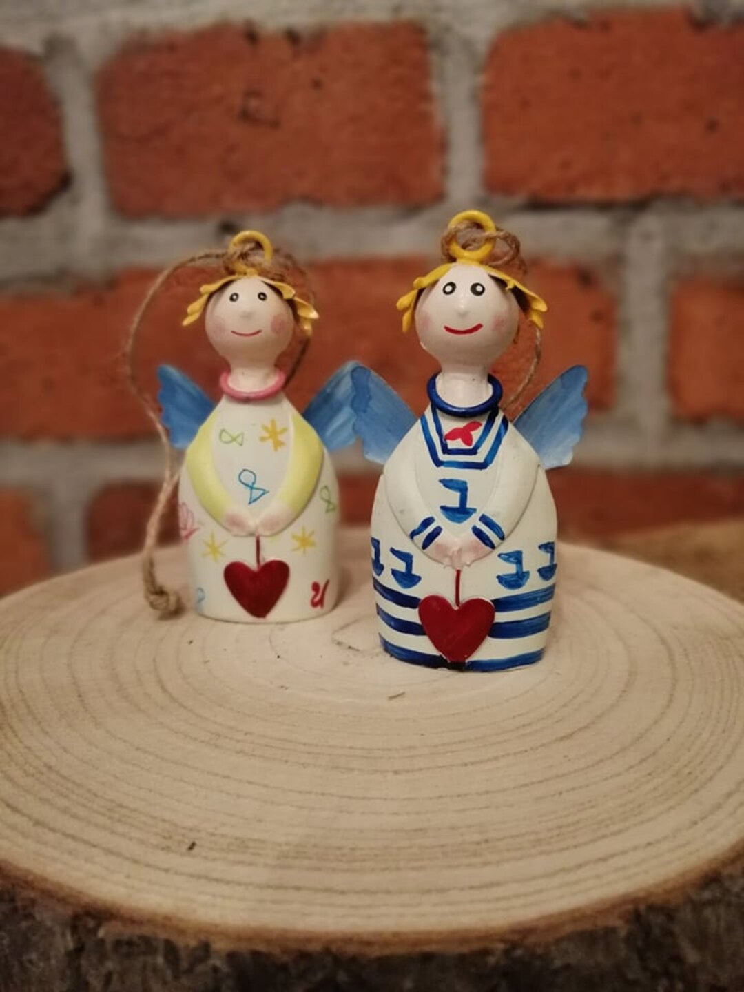 Lucky Charm Angel in Maritime Look, Set of 2 Pendants Guardian Angel ...