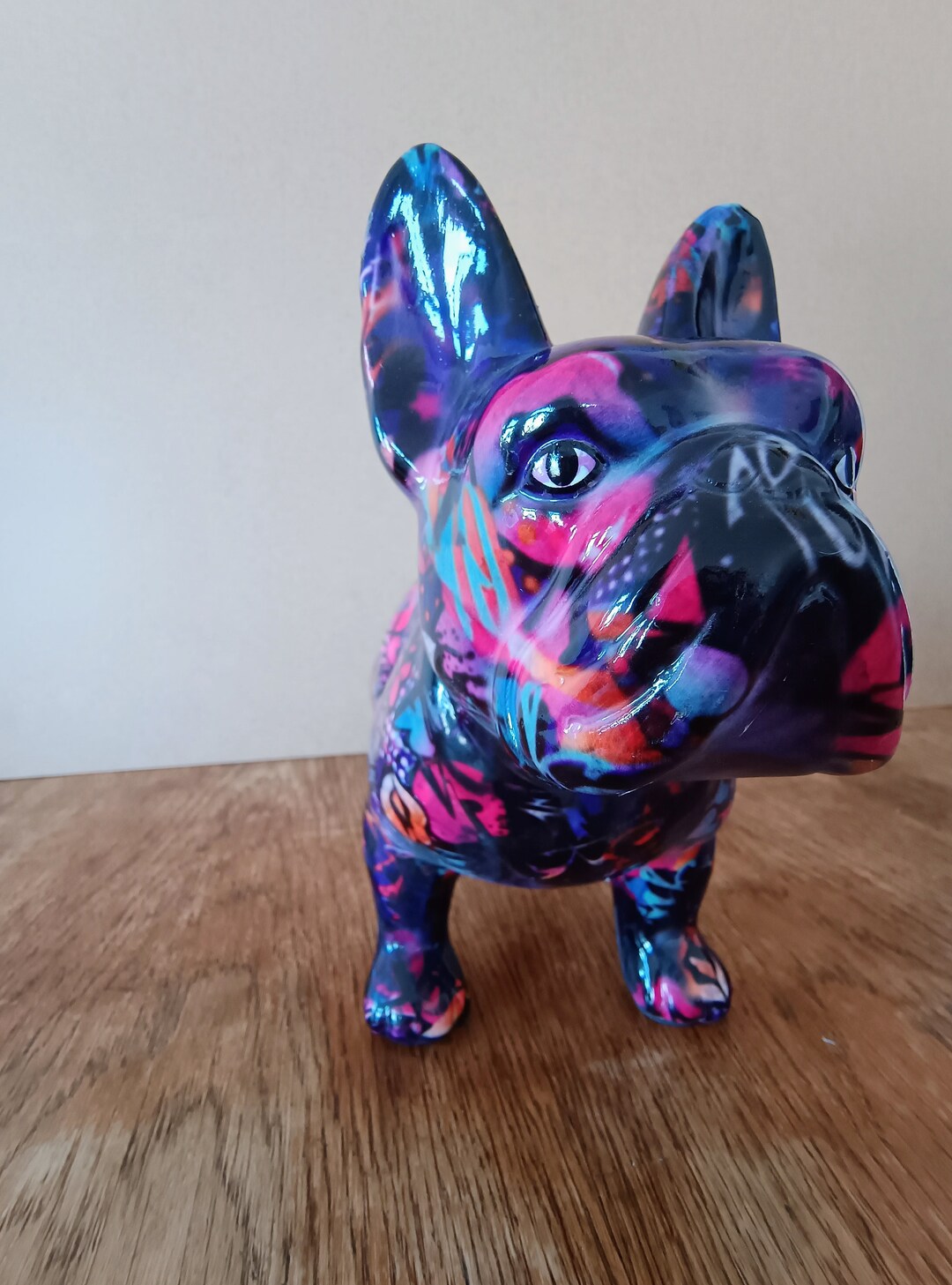 Funny French Bulldog Money Box Made of Ceramic, Designed Using Napkin ...