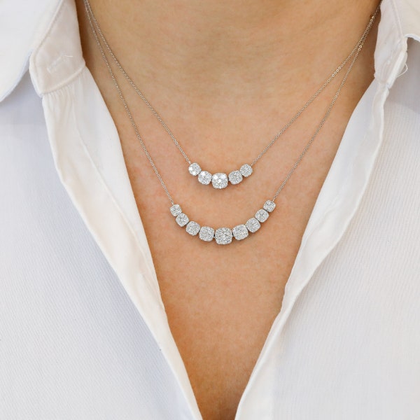 Graduated Diamond Necklace - Etsy