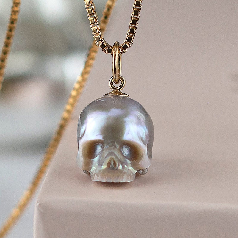 Pearl Skull - Etsy
