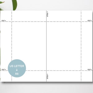US Letter to A6 Card Templateseasy Instant Download Greetings - Etsy
