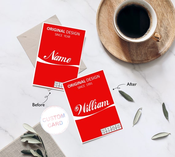 Coca Cola Soda Card Coke Custom Greeting Funny Happy - Etsy