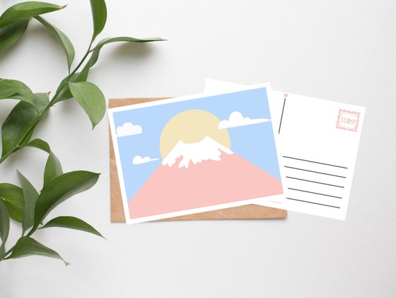 Mount Fuji Postcard-decorative Post Card-japanese Illustration | Etsy