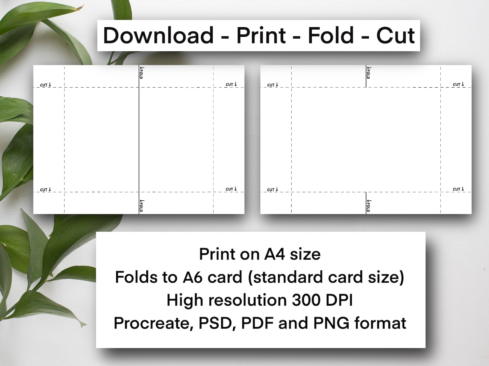 A6 digital instant download print and cut template-A4 procreate ...