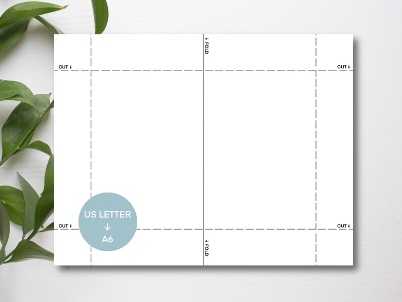 US Letter to A6 Card Templateseasy Instant Download Greetings - Etsy