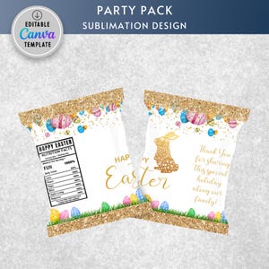 Easter Chip Bag, Editable Easter Chip Bag, Happy Easter Chip Bag ...