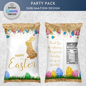 Easter Chip Bag, Editable Easter Chip Bag, Happy Easter Chip Bag ...