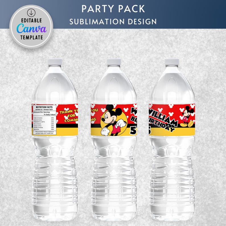Labels for Mickey Mouse Party Pack - Chip Bag - Favor Bag - Juice ...