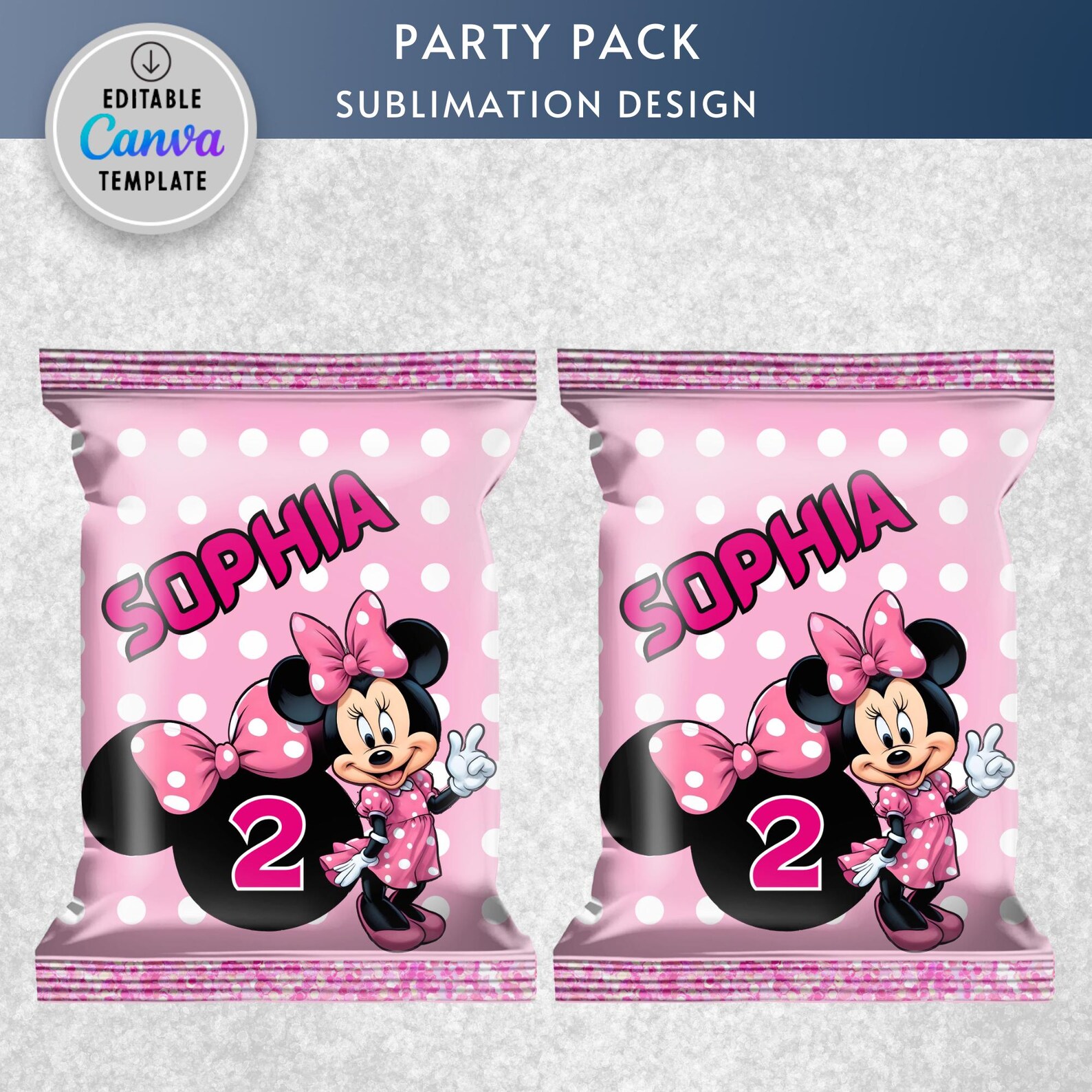Minnie Mouse Birthday Party Chip Bags Wrapper Label Minnie Mouse Chalk ...