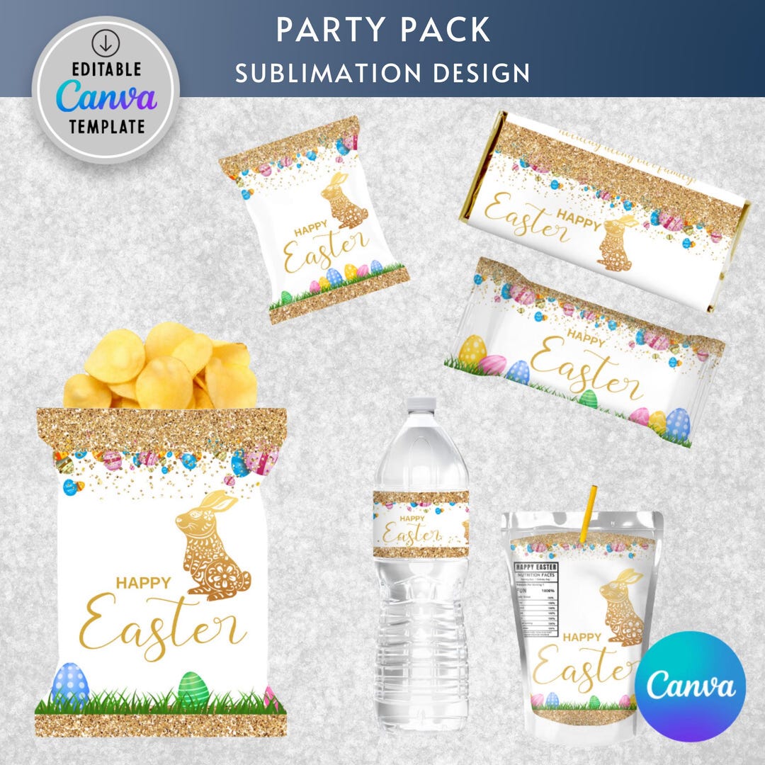 Easter Chip Bag, Editable Easter Chip Bag, Happy Easter Chip Bag ...